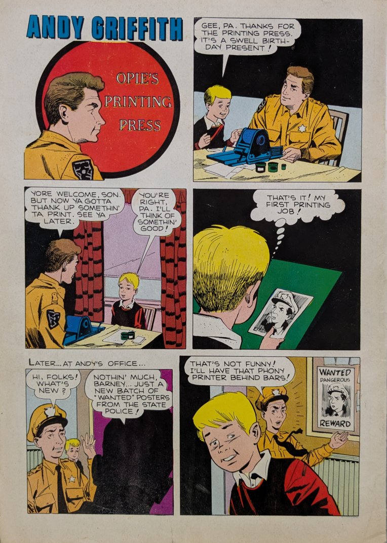 Four Color (1942) #1341 (The Andy Griffith Show) – Simple Tragic ...