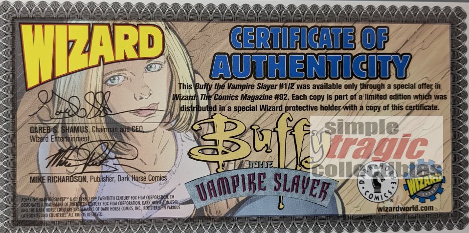 Buffy The Vampire Slayer (1999) #1/2 Wizard Exclusive – Simple Tragic ...