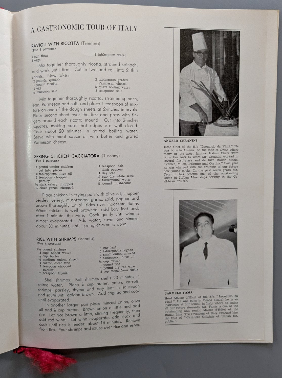 Italian Line "Leonardo Da Vinci" Cruise Menu (1972) – Simple Tragic ...